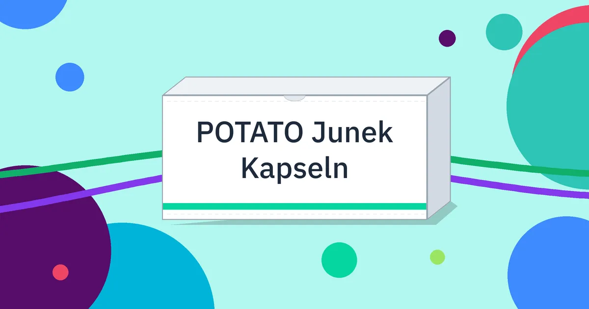 Symbolbild: Packung mit der Aufschrift POTATO Junek Kapseln (PZN 02584293) – Verfügbarkeit und Bezug in Apotheken in Frankfurt am Main