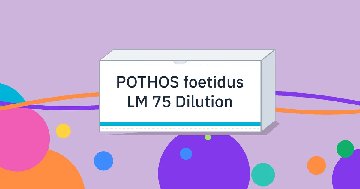 Symbolbild: Packung mit der Aufschrift POTHOS foetidus LM 75 Dilution (PZN 13666373) – Verfügbarkeit und Bezug in Apotheken in Frankfurt am Main