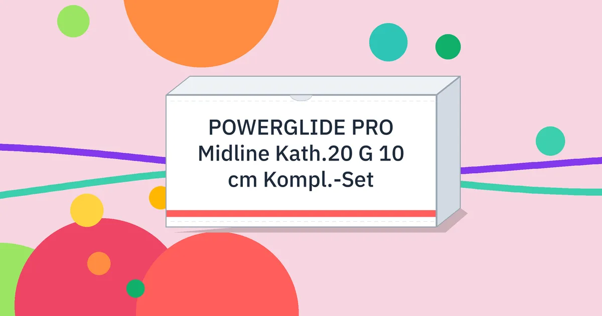 Symbolbild: Packung mit der Aufschrift POWERGLIDE PRO Midline Kath.20 G 10 cm Kompl.-Set (PZN 17151192) – Verfügbarkeit und Bezug in Apotheken in Frankfurt am Main