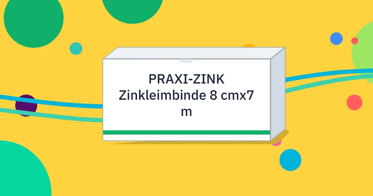 Symbolbild: Packung mit der Aufschrift PRAXI-ZINK Zinkleimbinde 8 cmx7 m (PZN 12856189) – Verfügbarkeit und Bezug in Apotheken in Frankfurt am Main