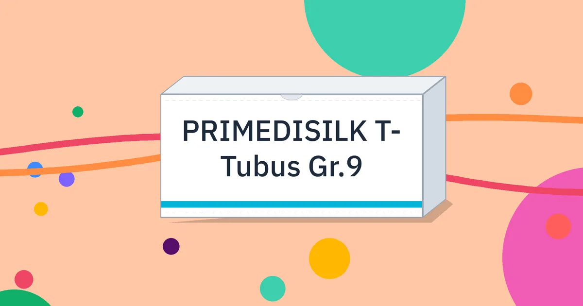 Symbolbild: Packung mit der Aufschrift PRIMEDISILK T-Tubus Gr.9 (PZN 10838750) – Verfügbarkeit und Bezug in Apotheken in Frankfurt am Main