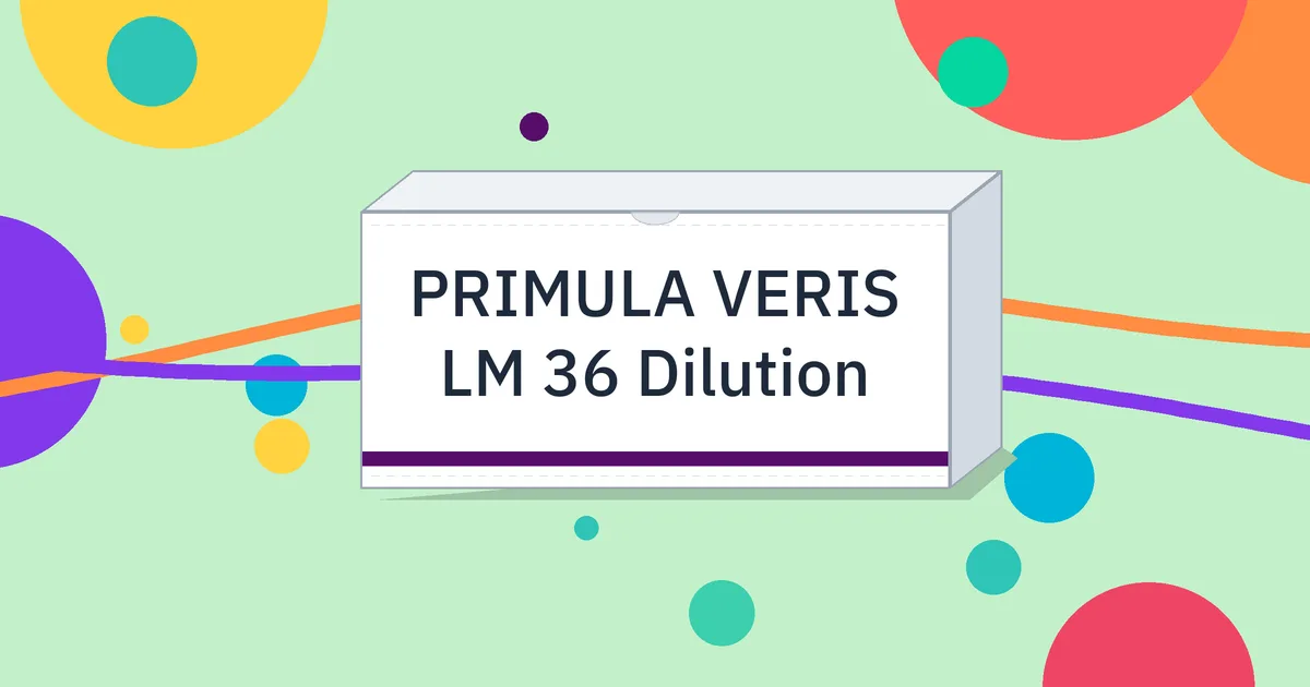 Symbolbild: Packung mit der Aufschrift PRIMULA VERIS LM 36 Dilution (PZN 13667728) – Verfügbarkeit und Bezug in Apotheken in Frankfurt am Main