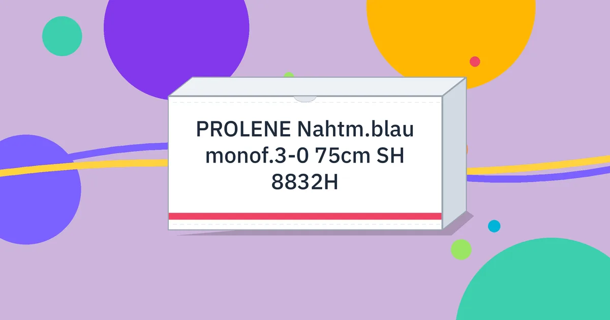 Symbolbild: Packung mit der Aufschrift PROLENE Nahtm.blau monof.3-0 75cm SH 8832H (PZN 18605407) – Verfügbarkeit und Bezug in Apotheken in Frankfurt am Main