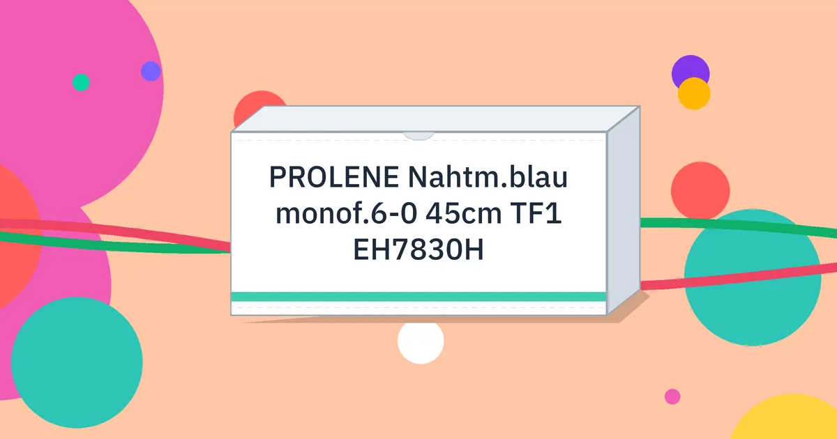 Symbolbild: Packung mit der Aufschrift PROLENE Nahtm.blau monof.6-0 45cm TF1 EH7830H (PZN 16255989) – Verfügbarkeit und Bezug in Apotheken in Frankfurt am Main