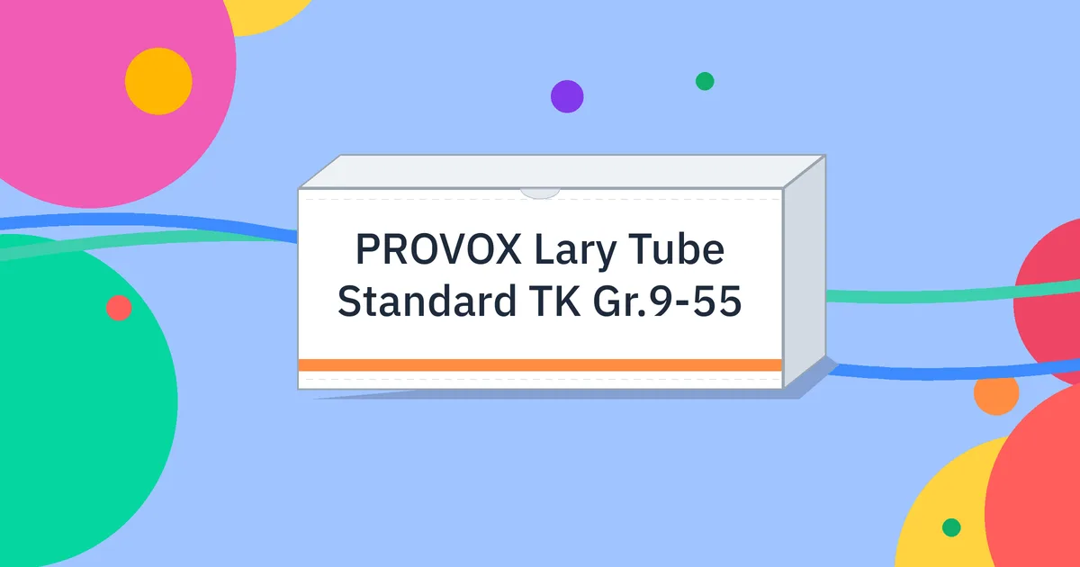 Symbolbild: Packung mit der Aufschrift PROVOX Lary Tube Standard TK Gr.9-55 (PZN 02398716) – Verfügbarkeit und Bezug in Apotheken in Frankfurt am Main