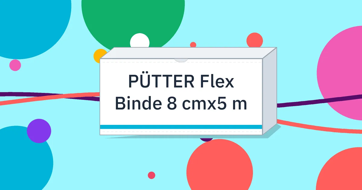 Symbolbild: Packung mit der Aufschrift PÜTTER Flex Binde 8 cmx5 m (PZN 20192817) – Verfügbarkeit und Bezug in Apotheken in Frankfurt am Main