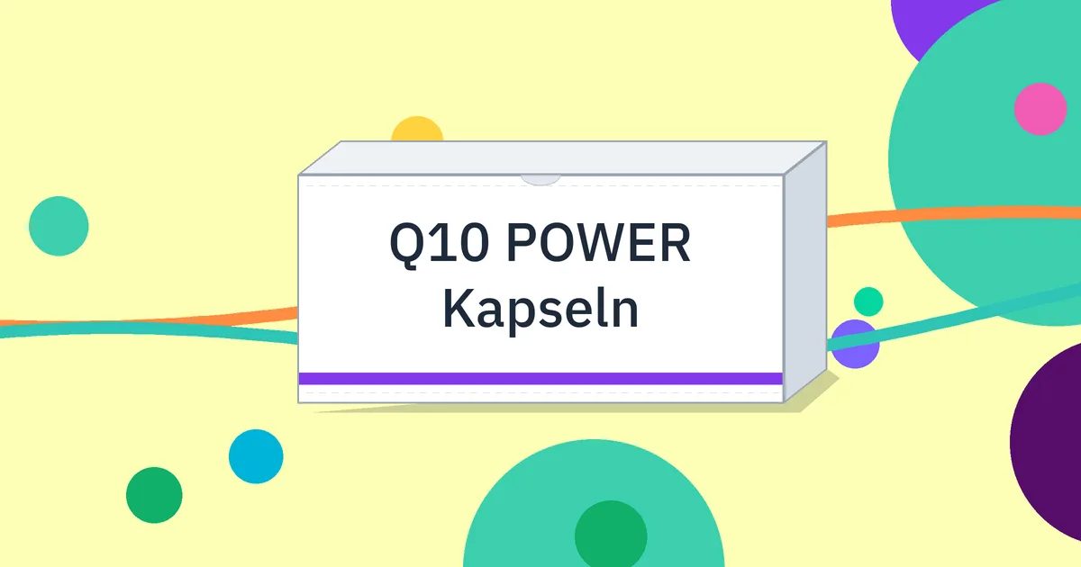 Symbolbild: Packung mit der Aufschrift Q10 POWER Kapseln (PZN 04670022) – Verfügbarkeit und Bezug in Apotheken in Frankfurt am Main