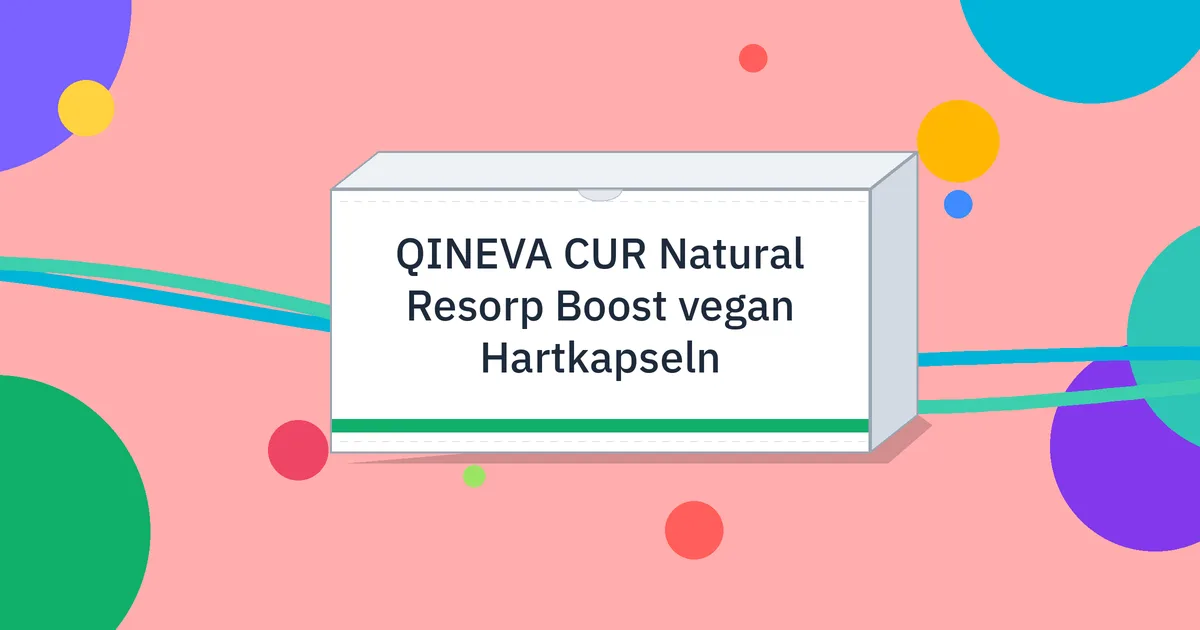 Symbolbild: Packung mit der Aufschrift QINEVA CUR Natural Resorp Boost vegan Hartkapseln (PZN 16937200) – Verfügbarkeit und Bezug in Apotheken in Frankfurt am Main