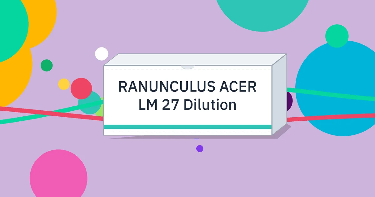 Symbolbild: Packung mit der Aufschrift RANUNCULUS ACER LM 27 Dilution (PZN 13675679) – Verfügbarkeit und Bezug in Apotheken in Frankfurt am Main