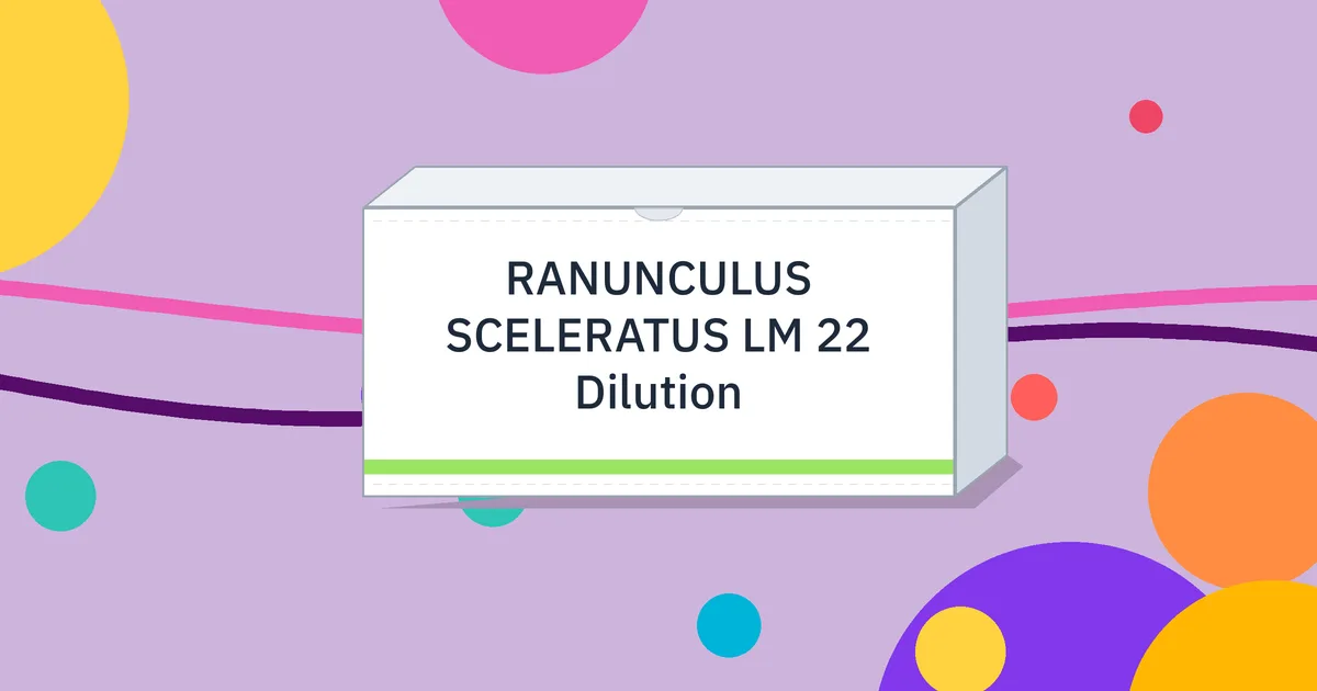 Symbolbild: Packung mit der Aufschrift RANUNCULUS SCELERATUS LM 22 Dilution (PZN 13676271) – Verfügbarkeit und Bezug in Apotheken in Frankfurt am Main