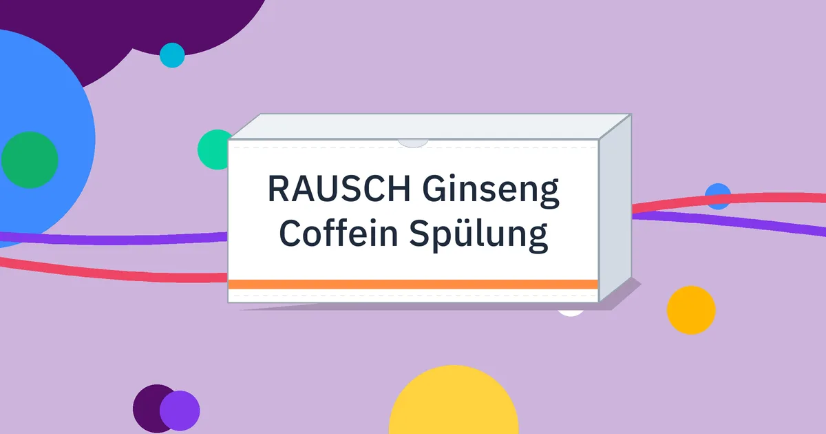 Symbolbild: Packung mit der Aufschrift RAUSCH Ginseng Coffein Spülung (PZN 11141548) – Verfügbarkeit und Bezug in Apotheken in Frankfurt am Main