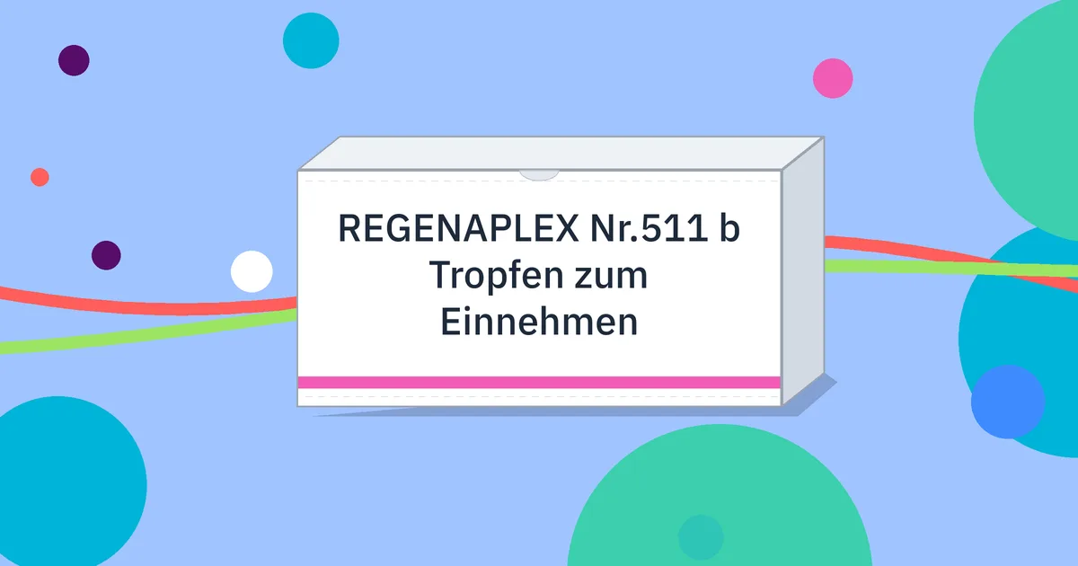 Symbolbild: Packung mit der Aufschrift REGENAPLEX Nr.511 b Tropfen zum Einnehmen (PZN 06871931) – Verfügbarkeit und Bezug in Apotheken in Frankfurt am Main