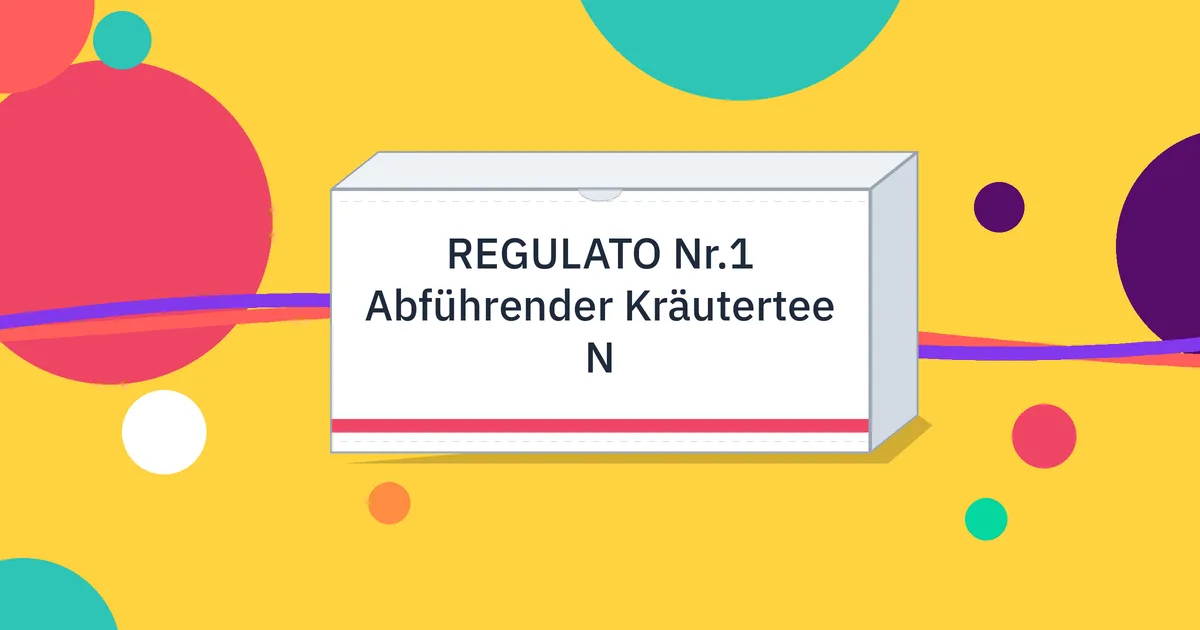 Symbolbild: Packung mit der Aufschrift REGULATO Nr.1 Abführender Kräutertee N (PZN 00563878) – Verfügbarkeit und Bezug in Apotheken in Frankfurt am Main