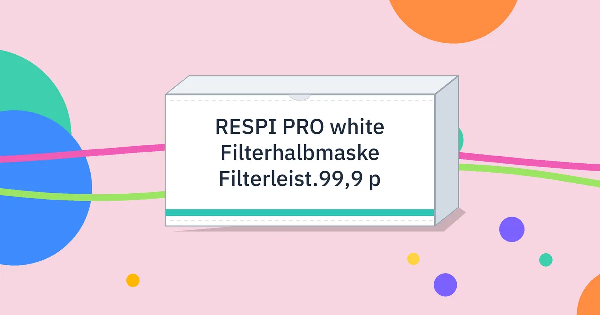 Symbolbild: Packung mit der Aufschrift RESPI PRO white Filterhalbmaske Filterleist.99,9 p (PZN 16886514) – Verfügbarkeit und Bezug in Apotheken in Frankfurt am Main