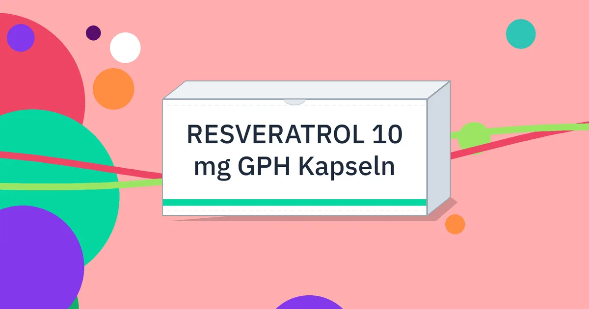 Symbolbild: Packung mit der Aufschrift RESVERATROL 10 mg GPH Kapseln (PZN 02563256) – Verfügbarkeit und Bezug in Apotheken in Frankfurt am Main