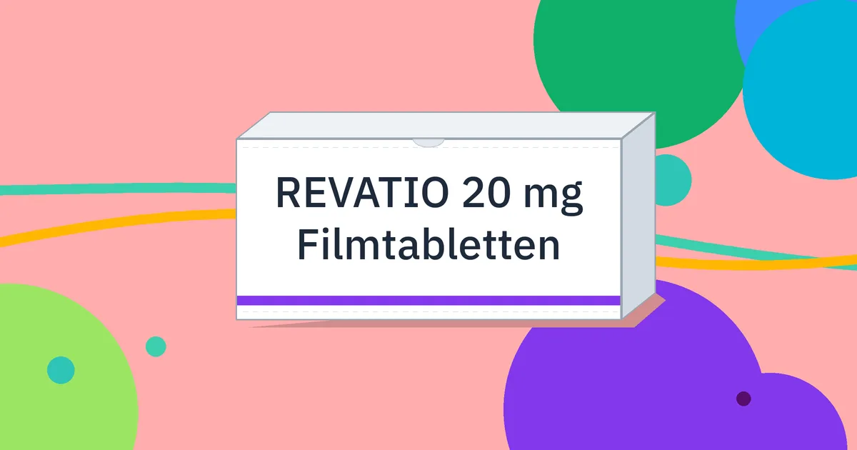 Symbolbild: Packung mit der Aufschrift REVATIO 20 mg Filmtabletten (PZN 15584662) – Verfügbarkeit und Bezug in Apotheken in Frankfurt am Main