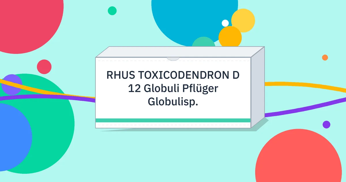 Symbolbild: Packung mit der Aufschrift RHUS TOXICODENDRON D 12 Globuli Pflüger Globulisp. (PZN 20289066) – Verfügbarkeit und Bezug in Apotheken in Frankfurt am Main