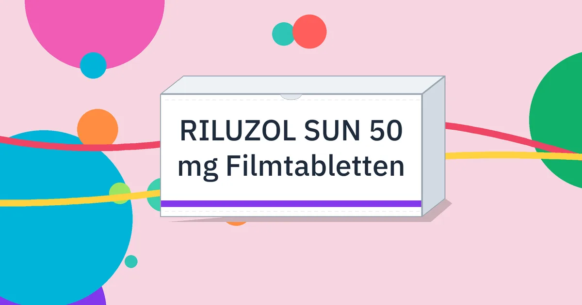 Symbolbild: Packung mit der Aufschrift RILUZOL SUN 50 mg Filmtabletten (PZN 09122880) – Verfügbarkeit und Bezug in Apotheken in Frankfurt am Main