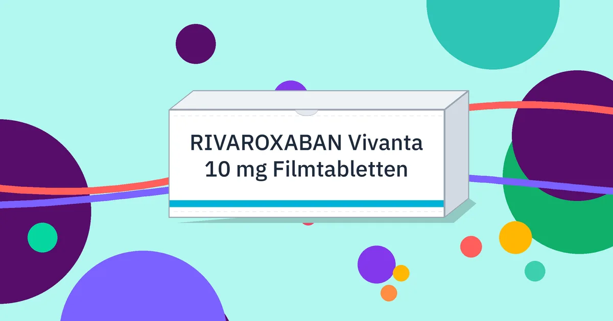 Symbolbild: Packung mit der Aufschrift RIVAROXABAN Vivanta 10 mg Filmtabletten (PZN 20113367) – Verfügbarkeit und Bezug in Apotheken in Frankfurt am Main