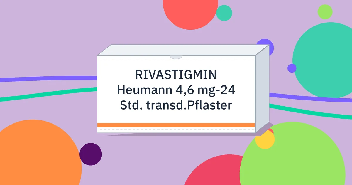 Symbolbild: Packung mit der Aufschrift RIVASTIGMIN Heumann 4,6 mg-24 Std. transd.Pflaster (PZN 10181215) – Verfügbarkeit und Bezug in Apotheken in Frankfurt am Main