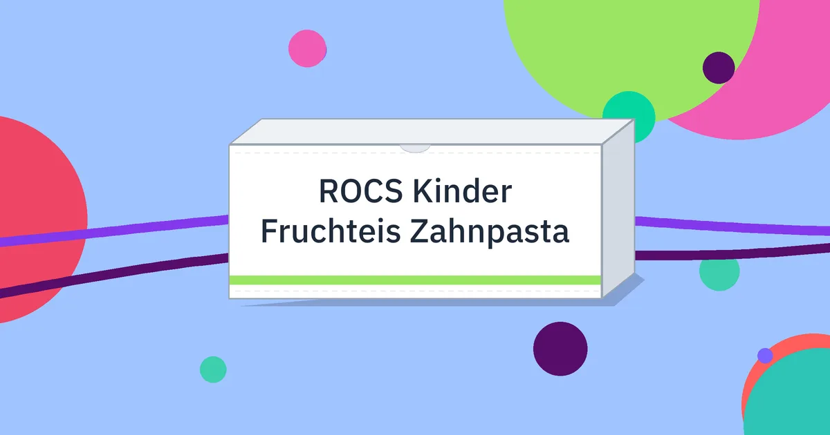 Symbolbild: Packung mit der Aufschrift ROCS Kinder Fruchteis Zahnpasta (PZN 05390810) – Verfügbarkeit und Bezug in Apotheken in Frankfurt am Main