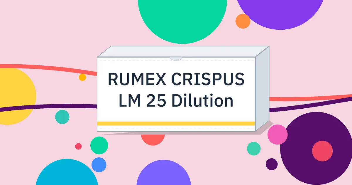 Symbolbild: Packung mit der Aufschrift RUMEX CRISPUS LM 25 Dilution (PZN 13172926) – Verfügbarkeit und Bezug in Apotheken in Frankfurt am Main