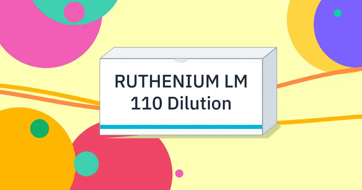 Symbolbild: Packung mit der Aufschrift RUTHENIUM LM 110 Dilution (PZN 13174440) – Verfügbarkeit und Bezug in Apotheken in Frankfurt am Main