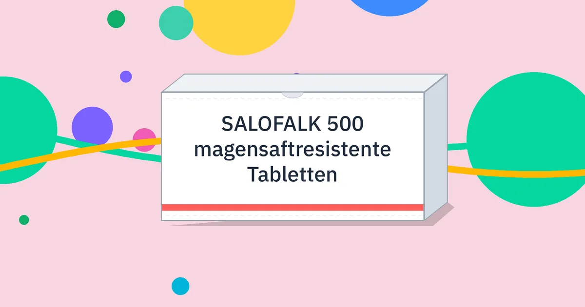 Symbolbild: Packung mit der Aufschrift SALOFALK 500 magensaftresistente Tabletten (PZN 00174384) – Verfügbarkeit und Bezug in Apotheken in Frankfurt am Main