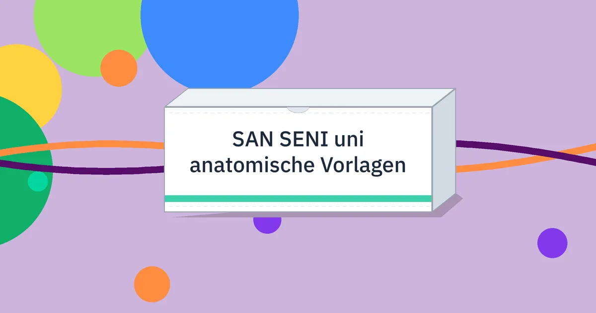 Symbolbild: Packung mit der Aufschrift SAN SENI uni anatomische Vorlagen (PZN 12663792) – Verfügbarkeit und Bezug in Apotheken in Frankfurt am Main