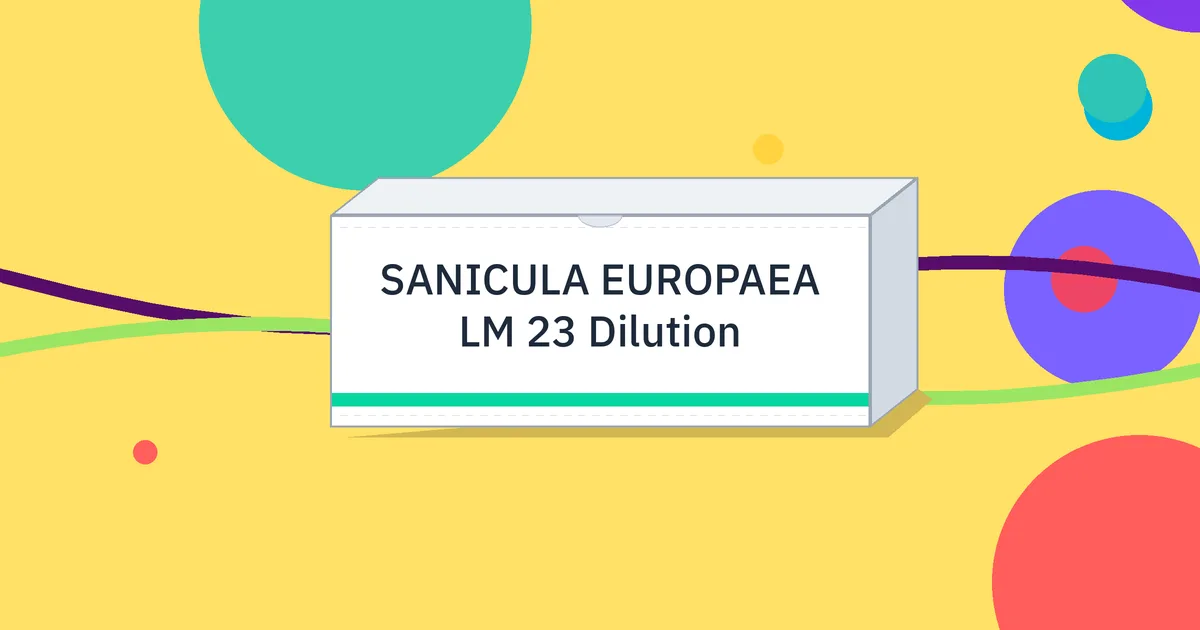 Symbolbild: Packung mit der Aufschrift SANICULA EUROPAEA LM 23 Dilution (PZN 13182327) – Verfügbarkeit und Bezug in Apotheken in Frankfurt am Main