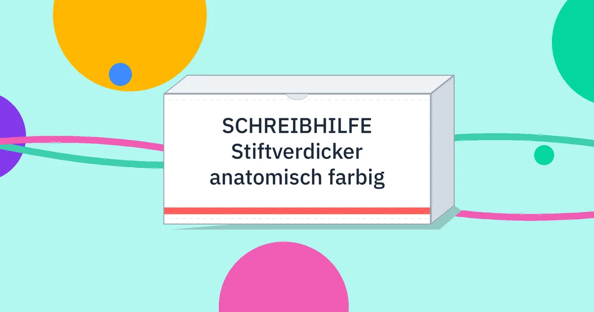 Symbolbild: Packung mit der Aufschrift SCHREIBHILFE Stiftverdicker anatomisch farbig (PZN 10915367) – Verfügbarkeit und Bezug in Apotheken in Frankfurt am Main
