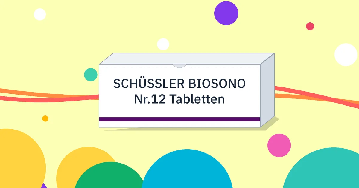 Symbolbild: Packung mit der Aufschrift SCHÜSSLER BIOSONO Nr.12 Tabletten (PZN 09005588) – Verfügbarkeit und Bezug in Apotheken in Frankfurt am Main