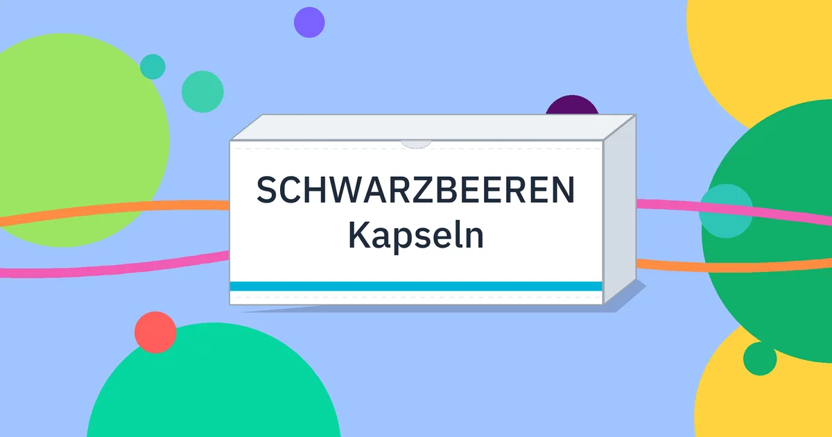 Symbolbild: Packung mit der Aufschrift SCHWARZBEEREN Kapseln (PZN 02326220) – Verfügbarkeit und Bezug in Apotheken in Frankfurt am Main