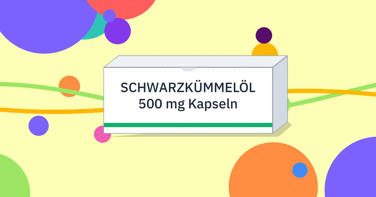 Symbolbild: Packung mit der Aufschrift SCHWARZKÜMMELÖL 500 mg Kapseln (PZN 06869199) – Verfügbarkeit und Bezug in Apotheken in Frankfurt am Main