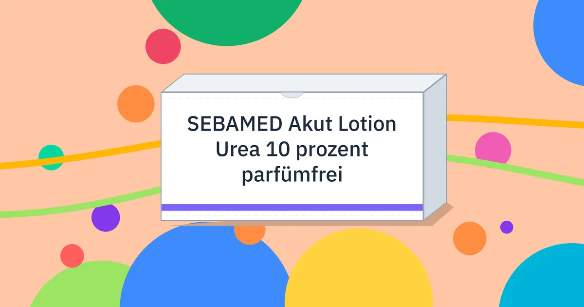 Symbolbild: Packung mit der Aufschrift SEBAMED Akut Lotion Urea 10 prozent parfümfrei (PZN 19949534) – Verfügbarkeit und Bezug in Apotheken in Frankfurt am Main