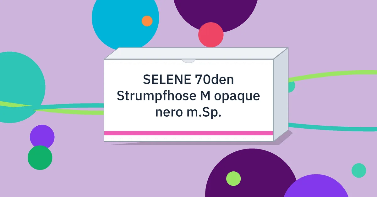 Symbolbild: Packung mit der Aufschrift SELENE 70den Strumpfhose M opaque nero m.Sp. (PZN 16173783) – Verfügbarkeit und Bezug in Apotheken in Frankfurt am Main