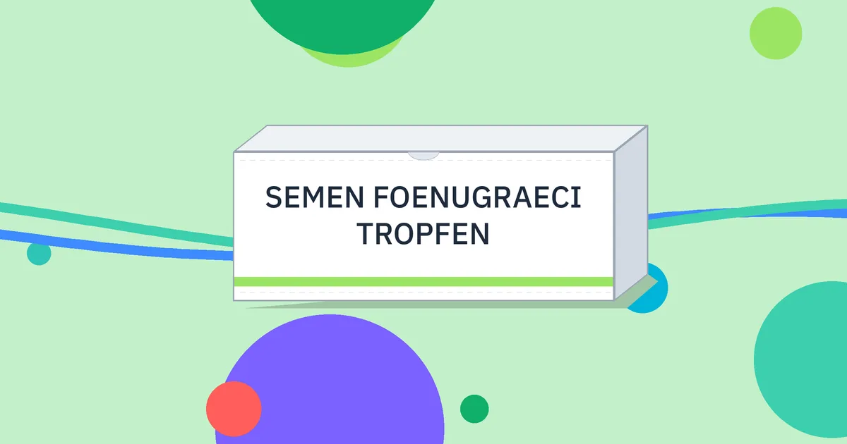 Symbolbild: Packung mit der Aufschrift SEMEN FOENUGRAECI TROPFEN (PZN 14127282) – Verfügbarkeit und Bezug in Apotheken in Frankfurt am Main