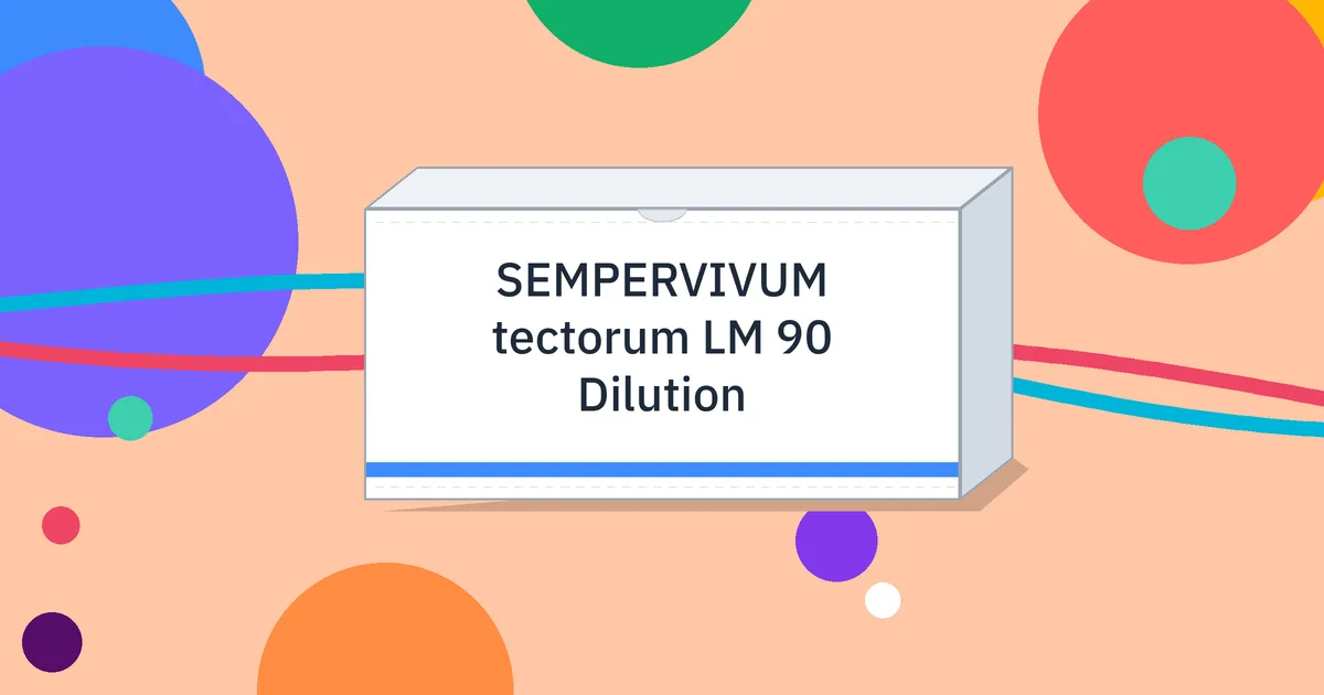 Symbolbild: Packung mit der Aufschrift SEMPERVIVUM tectorum LM 90 Dilution (PZN 13186489) – Verfügbarkeit und Bezug in Apotheken in Frankfurt am Main