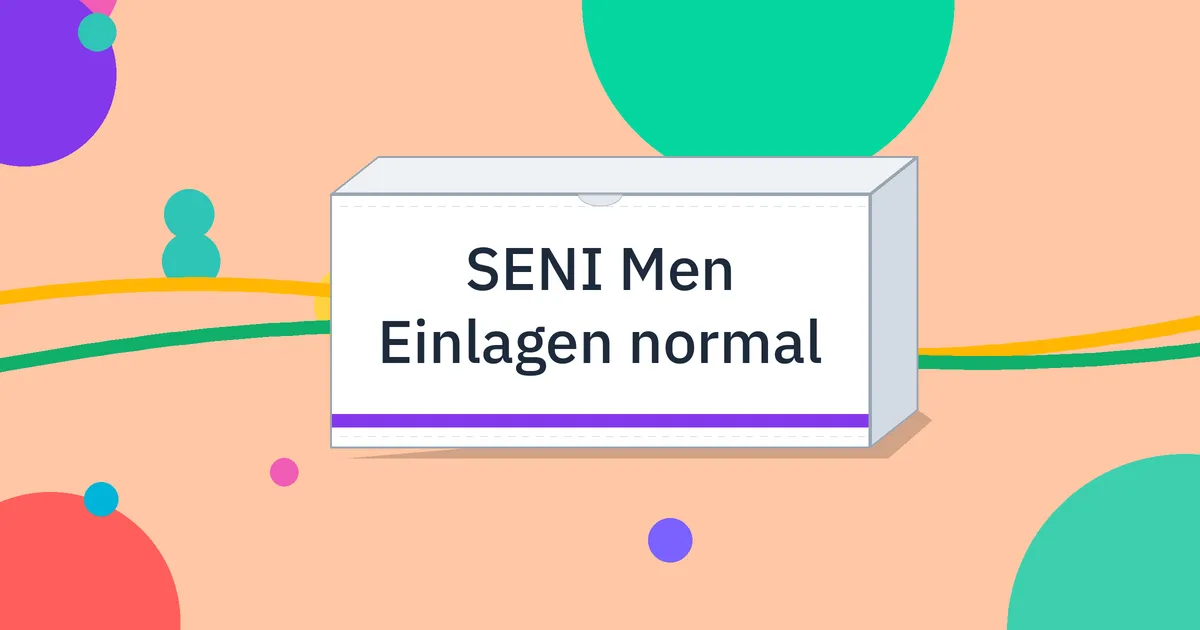 Symbolbild: Packung mit der Aufschrift SENI Men Einlagen normal (PZN 11591820) – Verfügbarkeit und Bezug in Apotheken in Frankfurt am Main