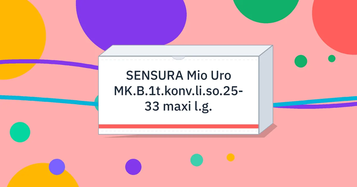 Symbolbild: Packung mit der Aufschrift SENSURA Mio Uro MK.B.1t.konv.li.so.25-33 maxi l.g. (PZN 17852440) – Verfügbarkeit und Bezug in Apotheken in Frankfurt am Main