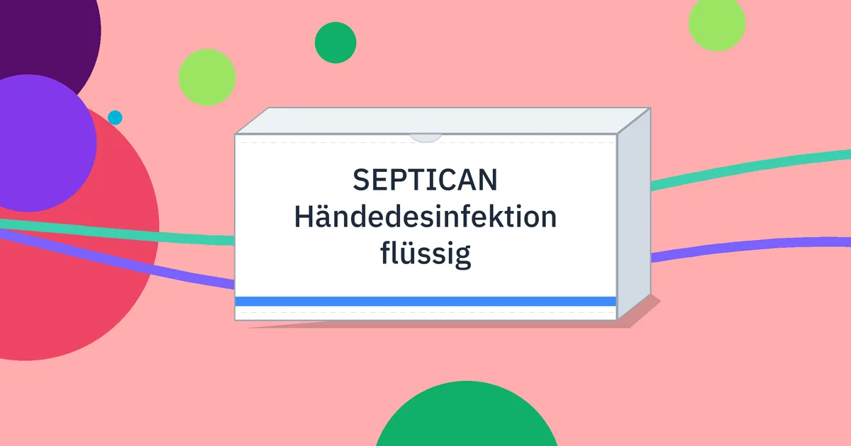Symbolbild: Packung mit der Aufschrift SEPTICAN Händedesinfektion flüssig (PZN 20092381) – Verfügbarkeit und Bezug in Apotheken in Frankfurt am Main