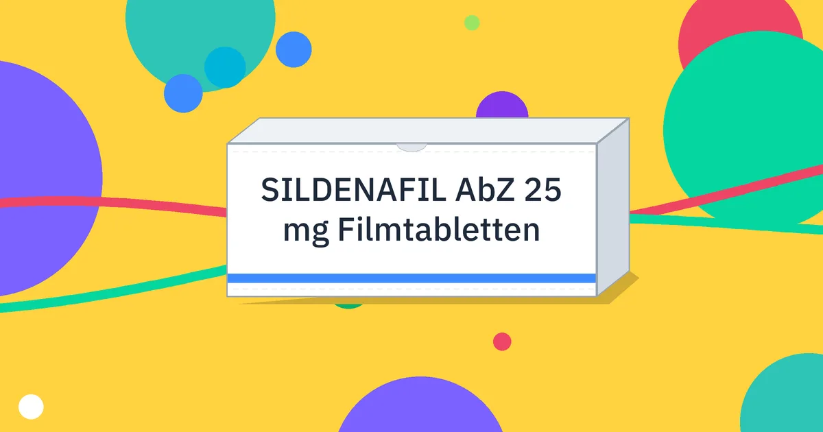 Symbolbild: Packung mit der Aufschrift SILDENAFIL AbZ 25 mg Filmtabletten (PZN 00234465) – Verfügbarkeit und Bezug in Apotheken in Frankfurt am Main