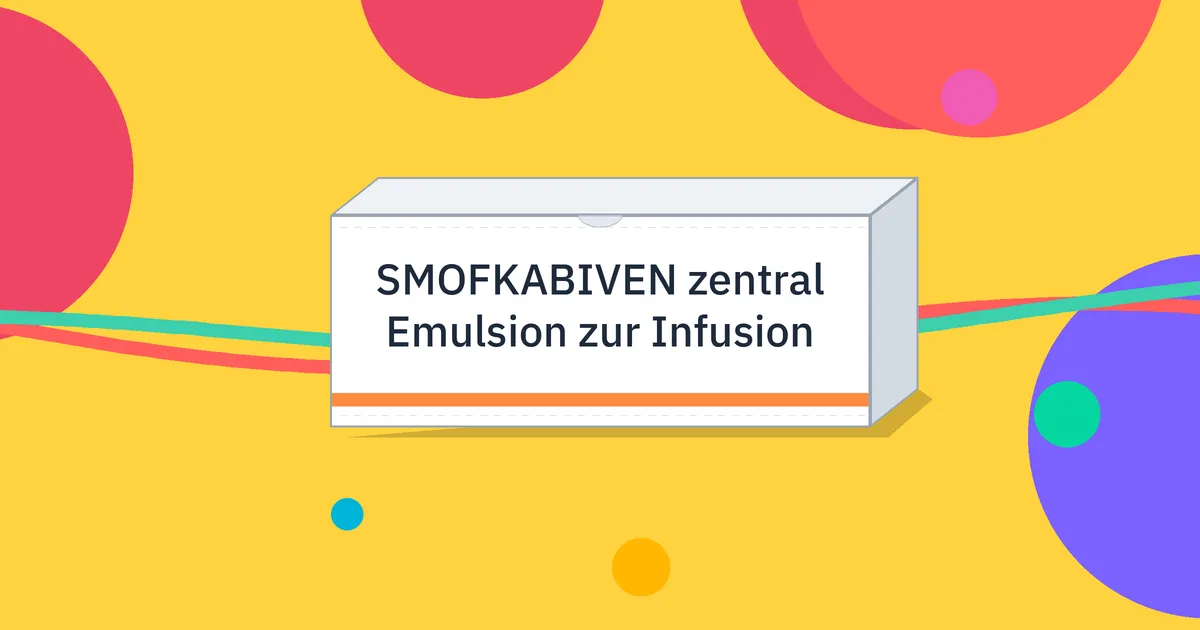 Symbolbild: Packung mit der Aufschrift SMOFKABIVEN zentral Emulsion zur Infusion (PZN 19538050) – Verfügbarkeit und Bezug in Apotheken in Frankfurt am Main