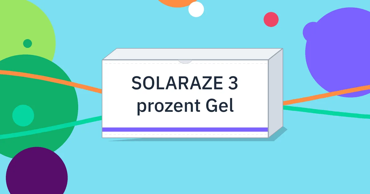 Symbolbild: Packung mit der Aufschrift SOLARAZE 3 prozent Gel (PZN 17570003) – Verfügbarkeit und Bezug in Apotheken in Frankfurt am Main