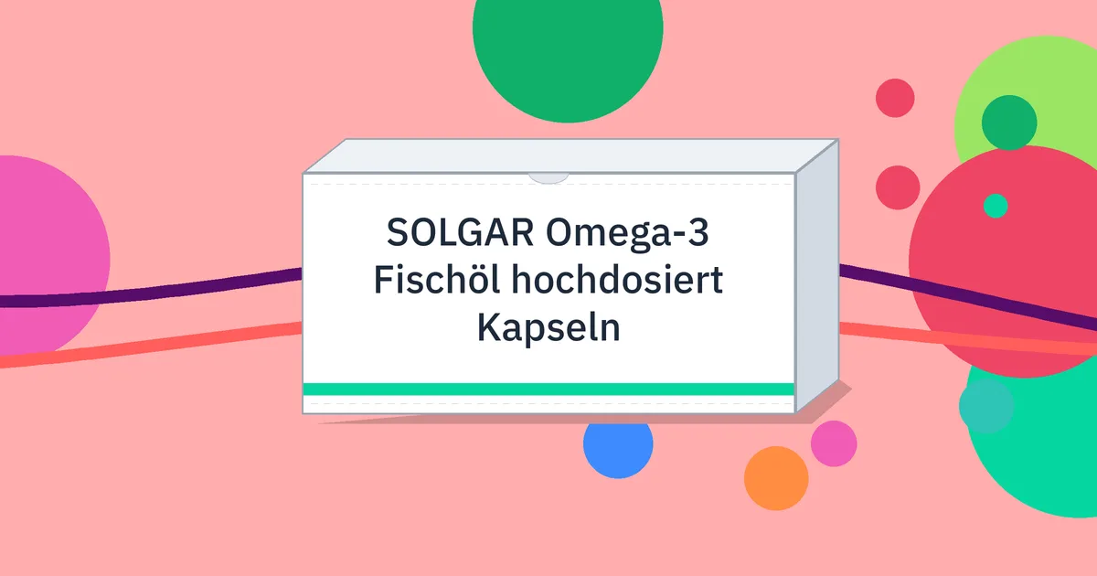Symbolbild: Packung mit der Aufschrift SOLGAR Omega-3 Fischöl hochdosiert Kapseln (PZN 18814648) – Verfügbarkeit und Bezug in Apotheken in Frankfurt am Main