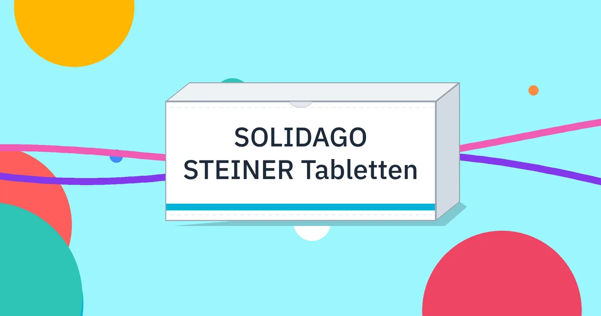 Symbolbild: Packung mit der Aufschrift SOLIDAGO STEINER Tabletten (PZN 10736009) – Verfügbarkeit und Bezug in Apotheken in Frankfurt am Main