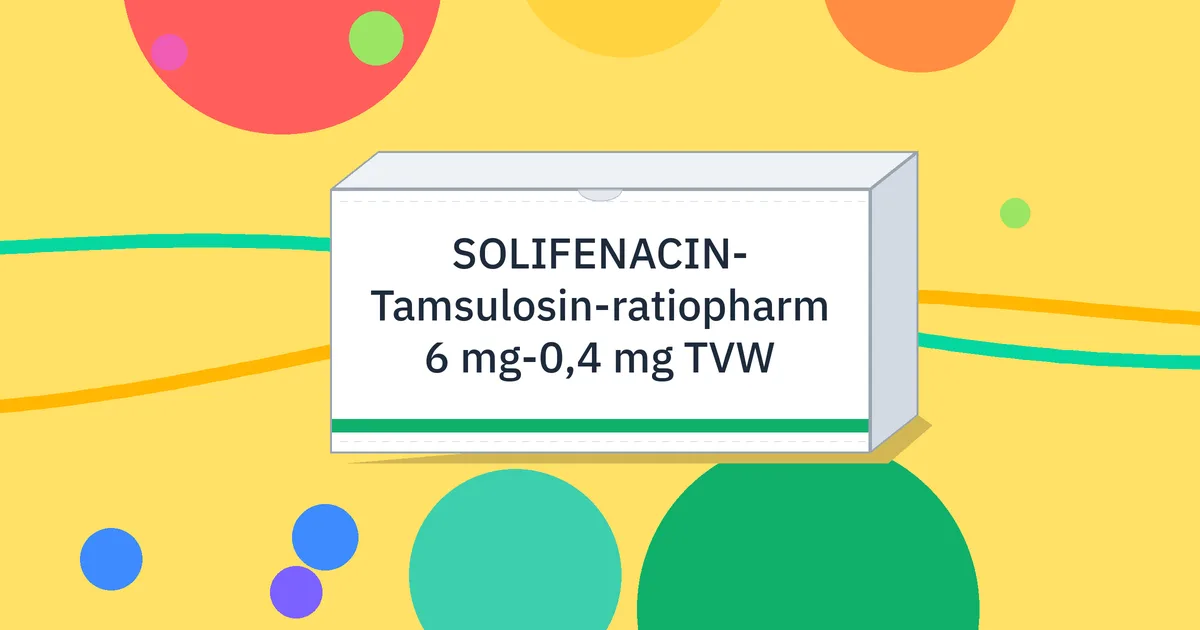 Symbolbild: Packung mit der Aufschrift SOLIFENACIN-Tamsulosin-ratiopharm 6 mg-0,4 mg TVW (PZN 18337349) – Verfügbarkeit und Bezug in Apotheken in Frankfurt am Main