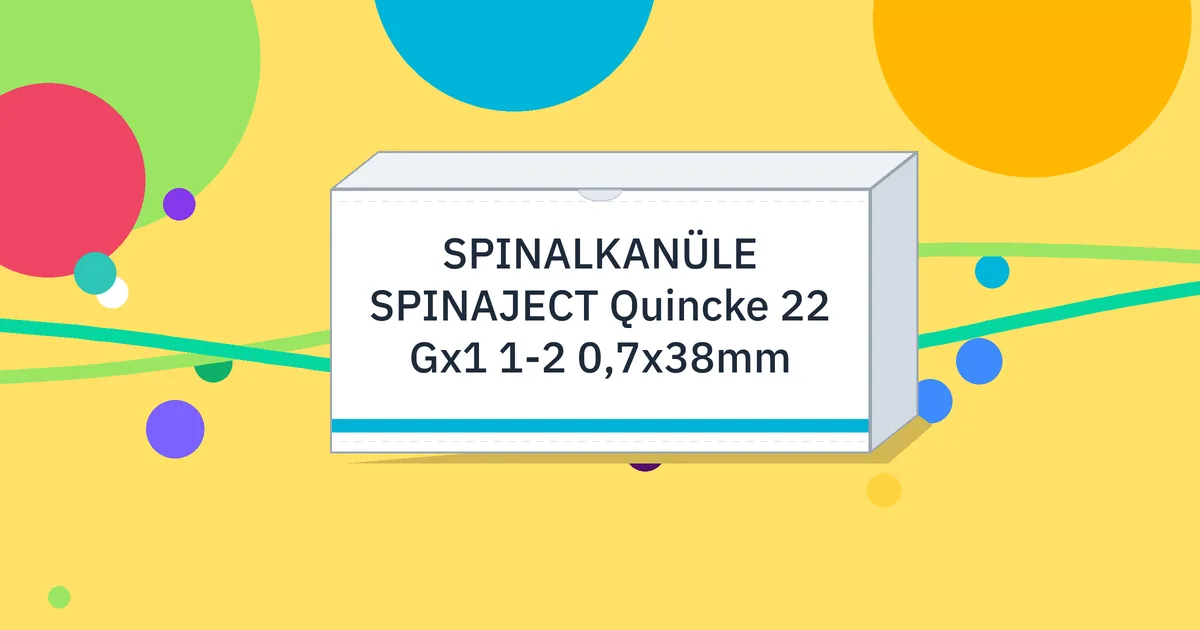 Symbolbild: Packung mit der Aufschrift SPINALKANÜLE SPINAJECT Quincke 22 Gx1 1-2 0,7x38mm (PZN 18862937) – Verfügbarkeit und Bezug in Apotheken in Frankfurt am Main
