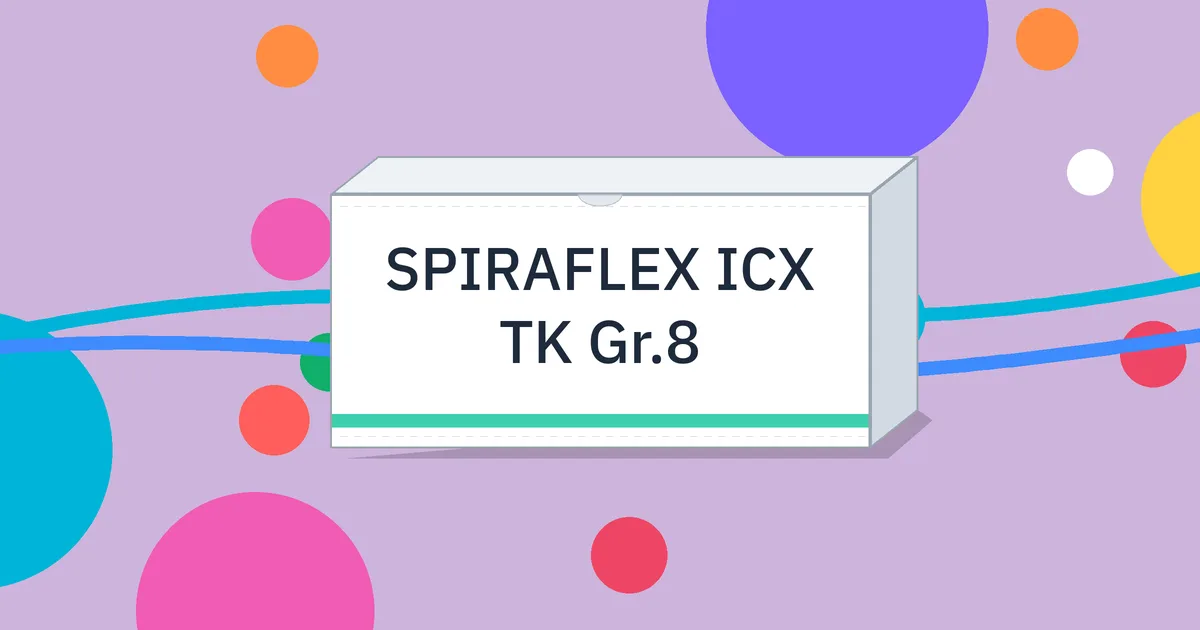 Symbolbild: Packung mit der Aufschrift SPIRAFLEX ICX TK Gr.8 (PZN 18222221) – Verfügbarkeit und Bezug in Apotheken in Frankfurt am Main