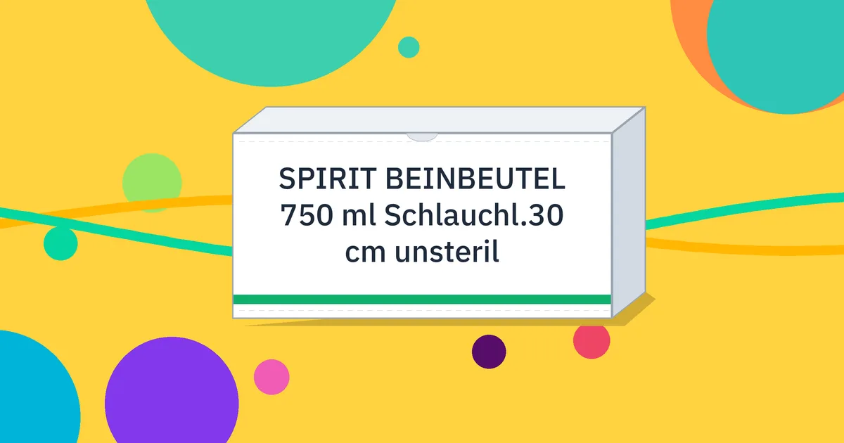 Symbolbild: Packung mit der Aufschrift SPIRIT BEINBEUTEL 750 ml Schlauchl.30 cm unsteril (PZN 12749795) – Verfügbarkeit und Bezug in Apotheken in Frankfurt am Main
